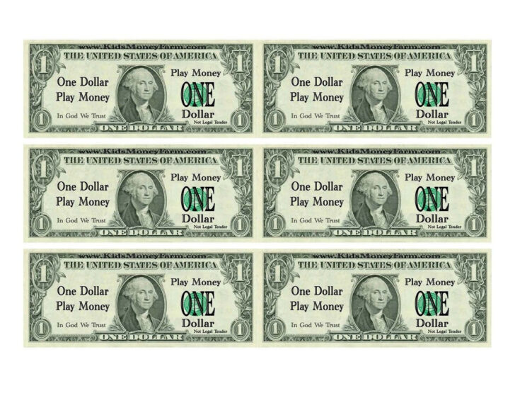  5 Dollar Bill Symbols Fanny Printable