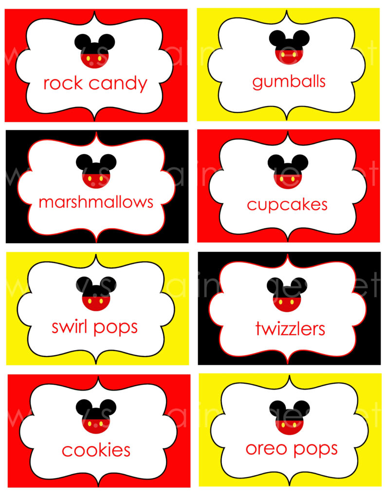 Free Printable Mickey Mouse Favor Tags | Fanny Printable
