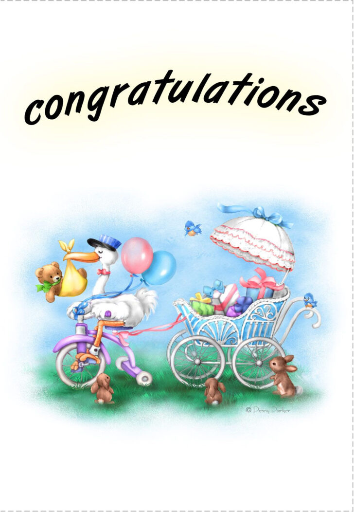 Free Printable New Baby Congratulations Greeting Card Congratulations ...