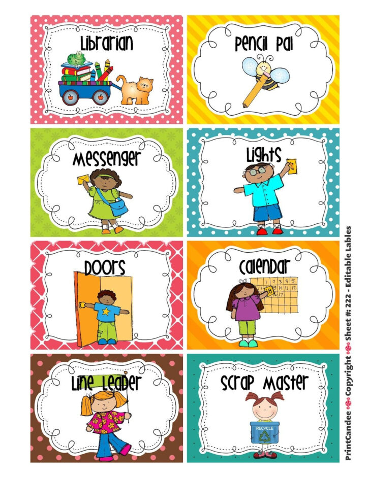 Preschool Classroom Helper Labels Free Printable Free Printable | Fanny ...