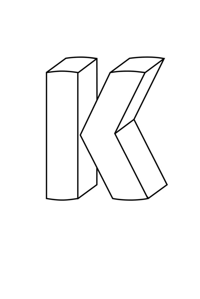 Printable 3D Bubble Letter K Freebie Finding Mom | Fanny Printable