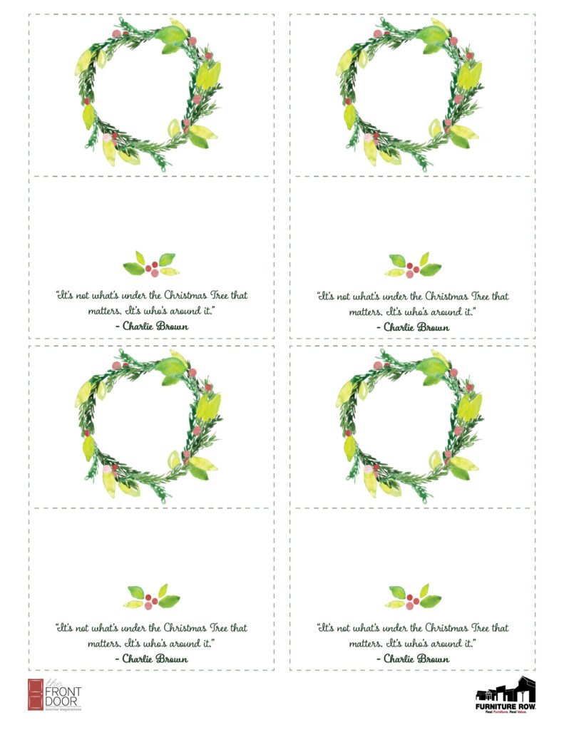 Printable Christmas Place Name Cards For Table The Front Door | Fanny ...