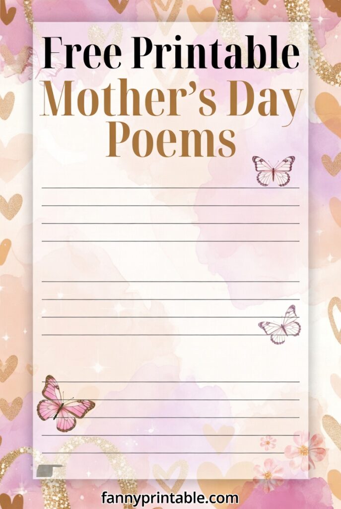 Free Printable Mother's Day Poems 2026 - Fanny Printable