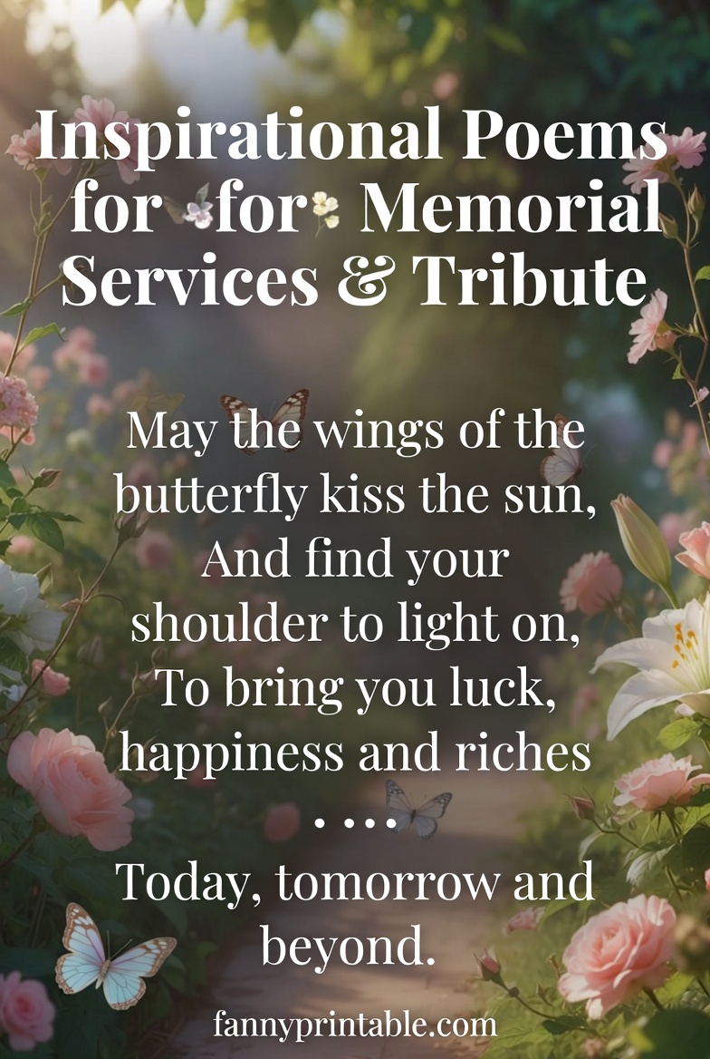 Inspirational Poems For Memorial Services & Tribute