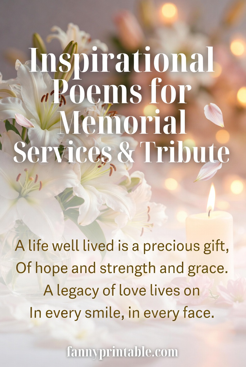 Inspirational Poems For Memorial Services & Tribute