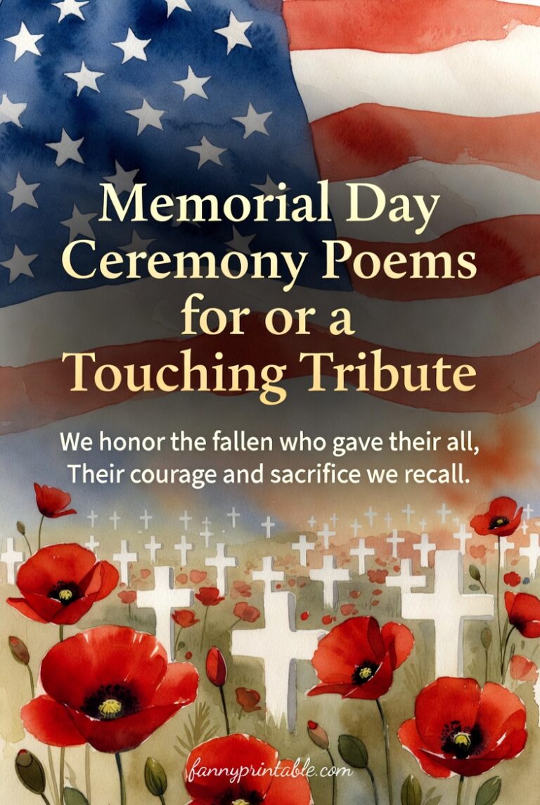 Memorial Day Ceremony Poems For A Touching Tribute