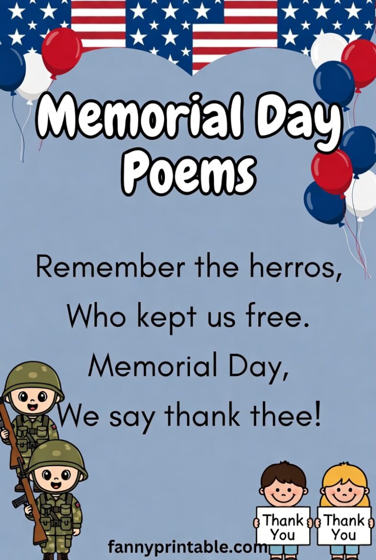 Memorial Day Poems For Kindergarten: Easy & Simple