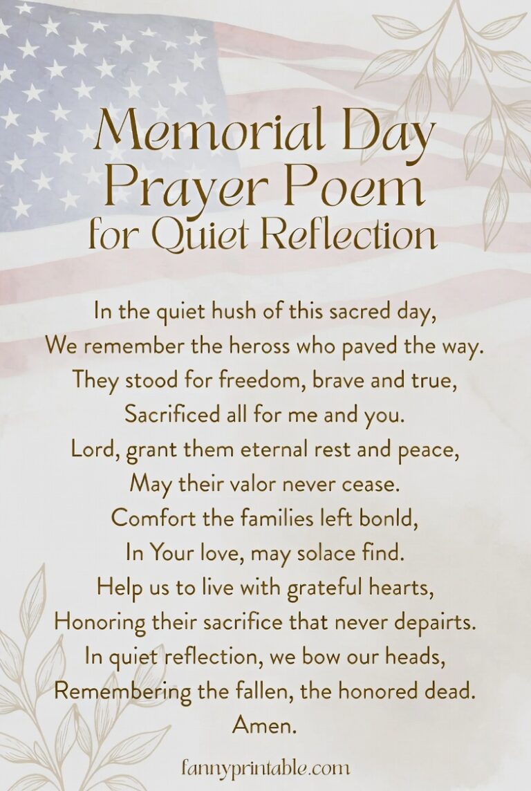 Memorial Day Prayer Poem For Quiet Reflection