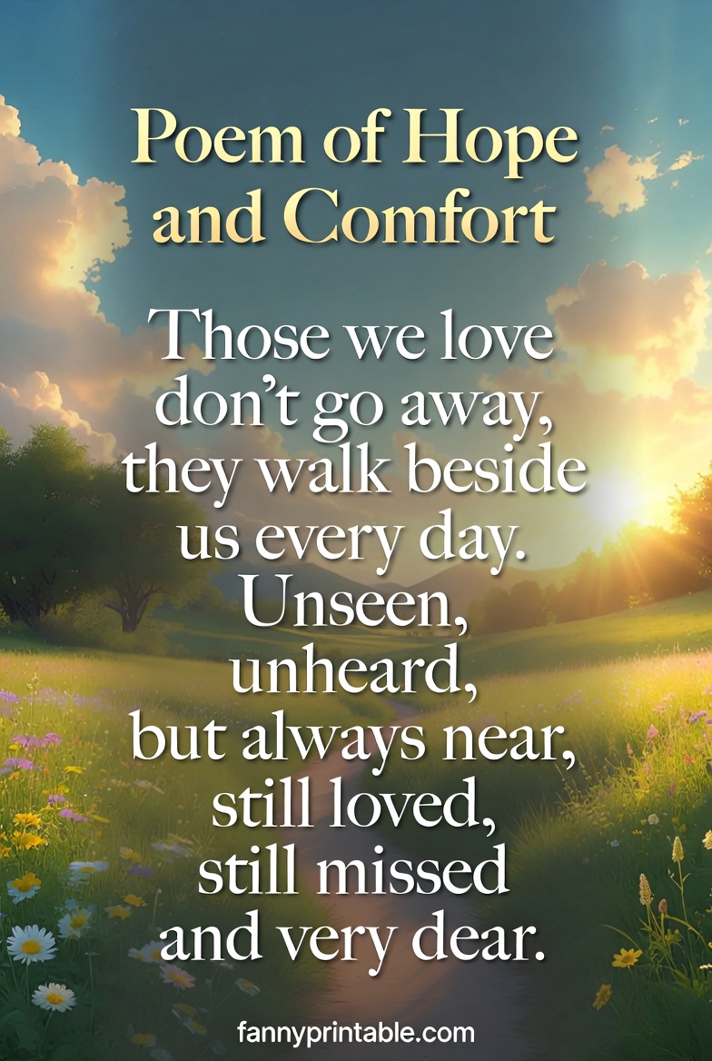 Memorial Service Prayers And Poems For Comfort