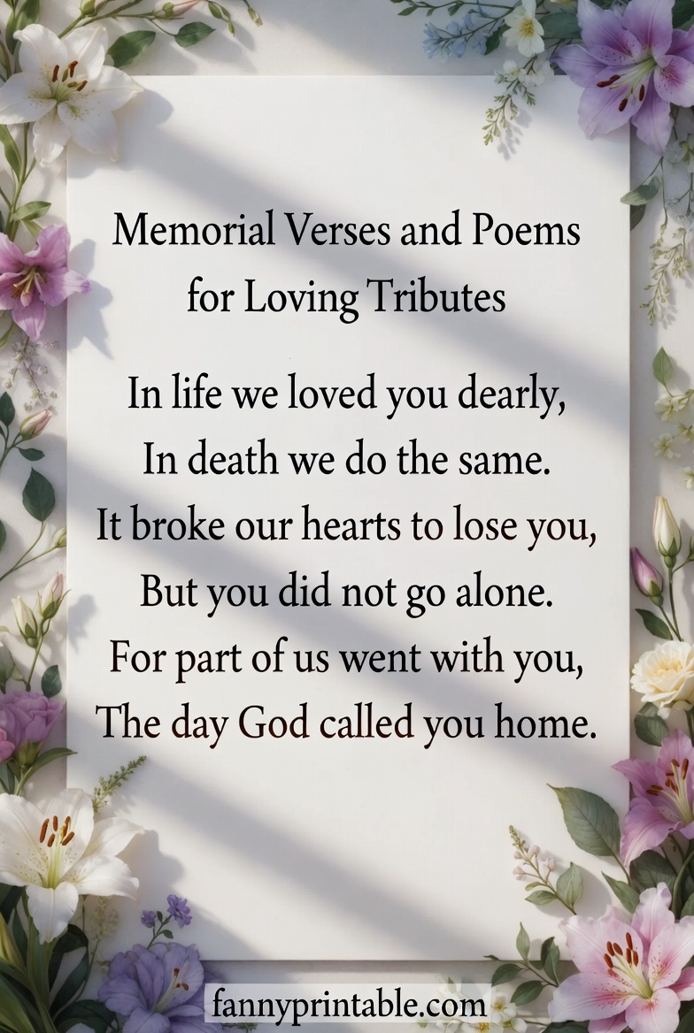 Memorial Verses And Poems For Loving Tributes