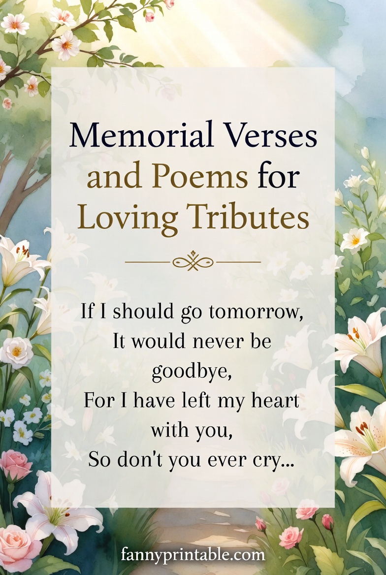 Memorial Verses And Poems For Loving Tributes