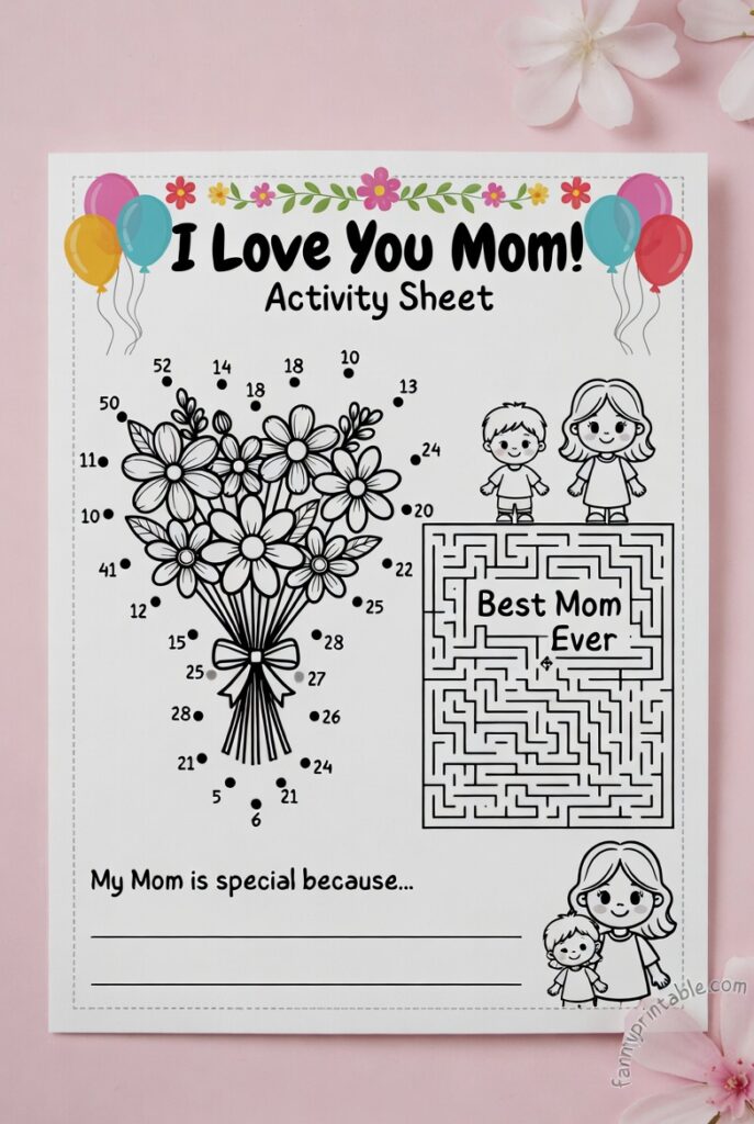 Mother's Day Activity Worksheets 2026 - Fanny Printable