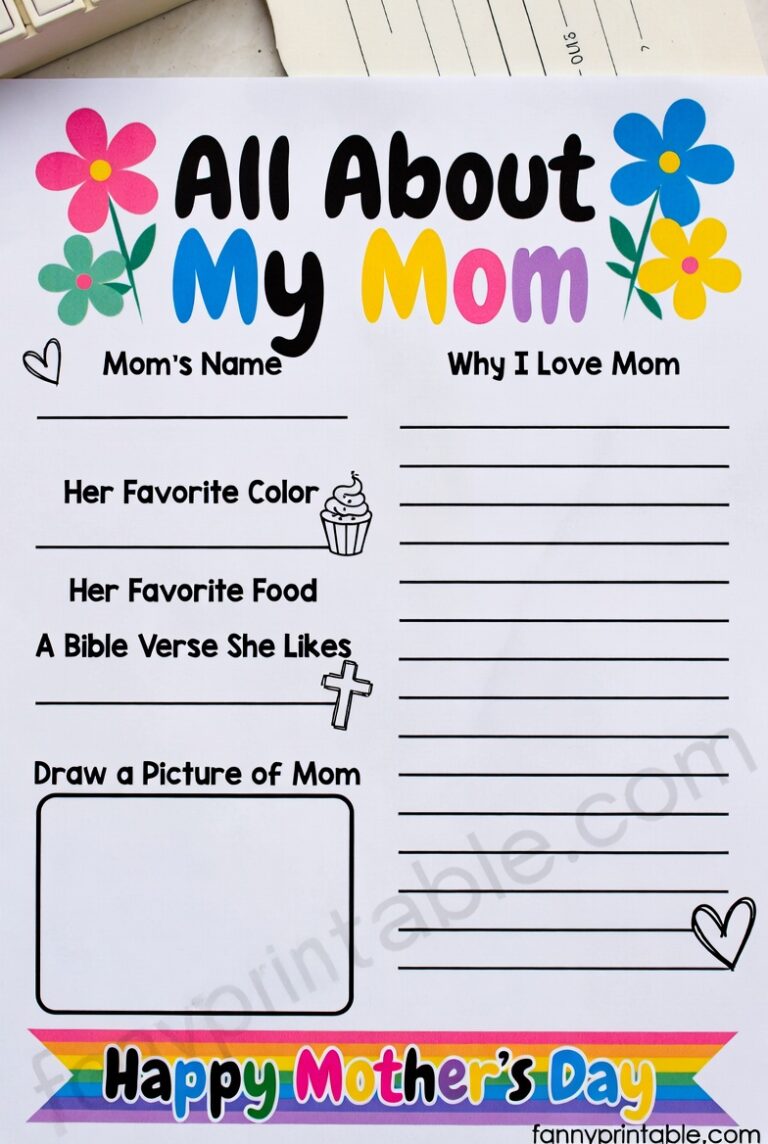 Mother's Day Sunday School Craft Printable 2026