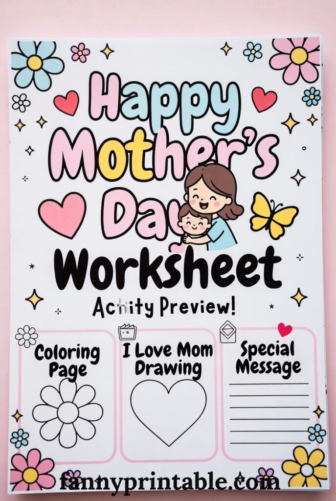 Mother's Day Worksheets For Kids 2026 - Fanny Printable