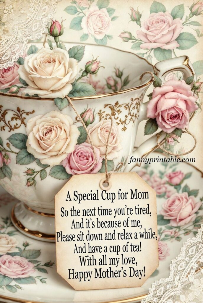 Printable Mother's Day Tea Poem 2026 - Fanny Printable